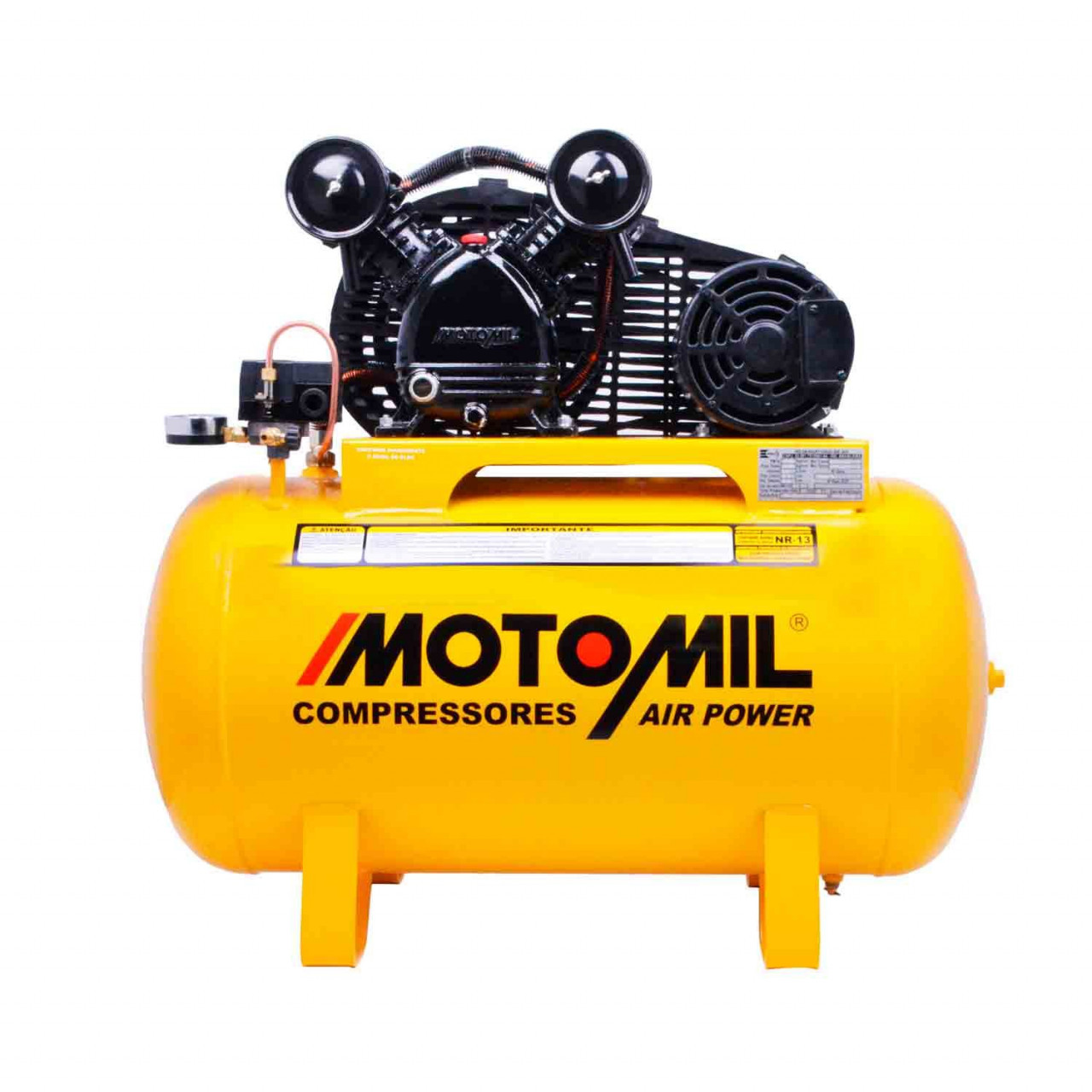 Compressor de Ar Motomil, 2 HP, 100 litros, Monofásico - CMV-10PL/100 ...